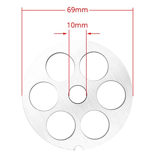 #12 Stainless Steel Meat Grinder Plate Discs Blades for Kitchenaid Mixer FGA Food Chopper and Hobart, LEM, Cabelas, Weston, MTN Meat Grinders