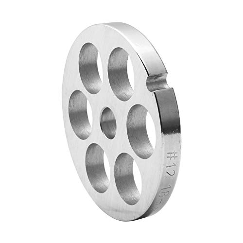 #12 Stainless Steel Meat Grinder Plate Discs Blades for Kitchenaid Mixer FGA Food Chopper and Hobart, LEM, Cabelas, Weston, MTN Meat Grinders