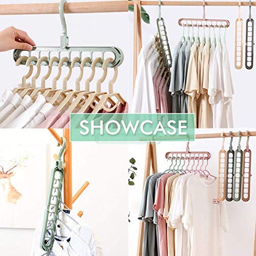 ESOUL TECHNOLOGY Magic Hangers Closet Space Saving Clothes Hanger Organizer Pack of 8 Plastic Suit Hangers 360 Degree Swivel 8pink
