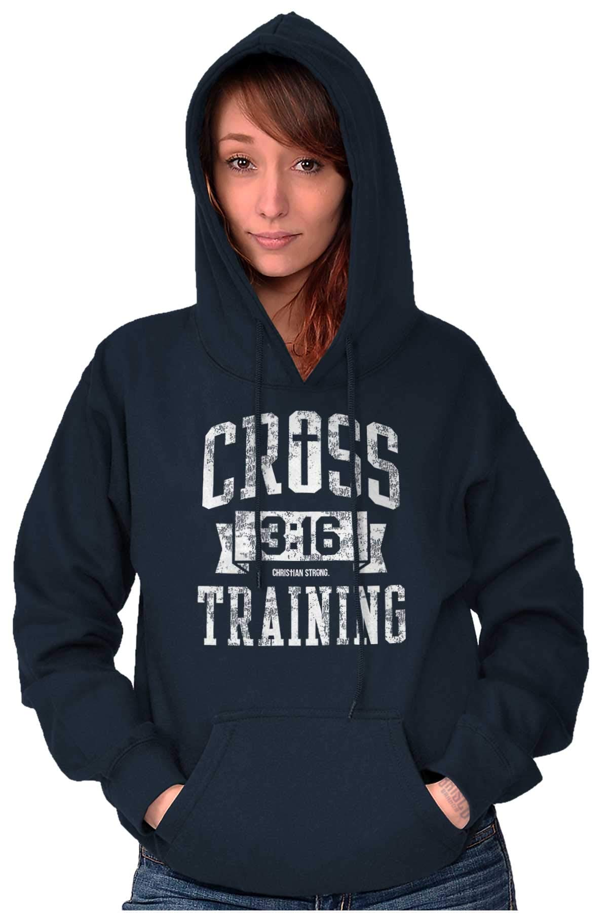 Brisco Brands Cross Training 3:16 Christian Hoodie Sweatshirt Women Men Navy