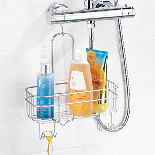 iDesign Euro Metal Hanging Shower Caddy with Swivel Hook and Bathroom Organizer for Shower Organization β 11" x 4.5" x 14.86", Silver