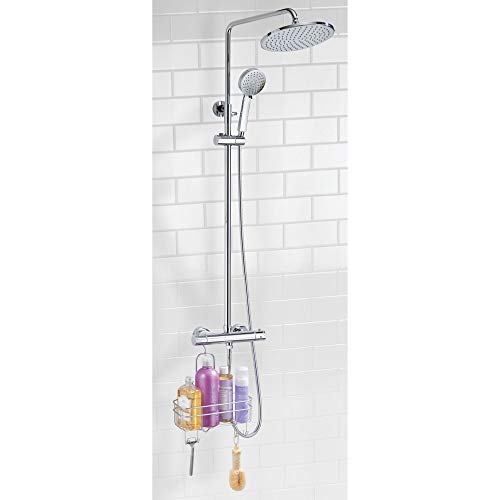 iDesign Euro Metal Hanging Shower Caddy with Swivel Hook and Bathroom Organizer for Shower Organization β 11" x 4.5" x 14.86", Silver