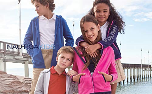 Nautica boys Fleece Zip-up Hoodie Hooded Sweatshirt, Black, 10 12 US
