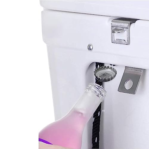 Noa Store Cooler Lock Bracket with Bottle Opener Compatible with Yeti/RTIC Coolers, Made of Highest Grade Stainless Steel (316L) (Silver)