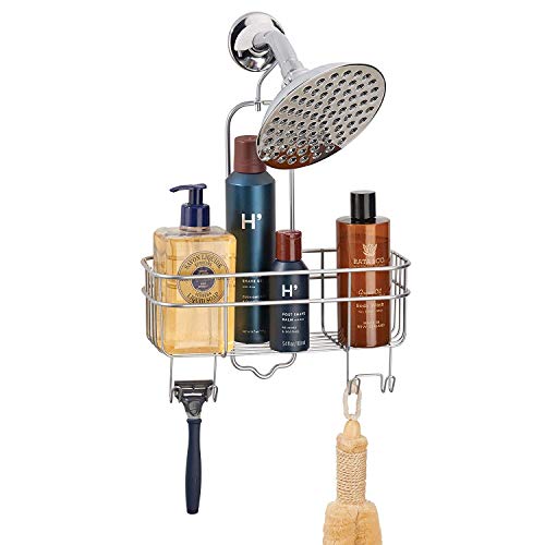 iDesign Euro Metal Hanging Shower Caddy with Swivel Hook and Bathroom Organizer for Shower Organization β 11" x 4.5" x 14.86", Silver