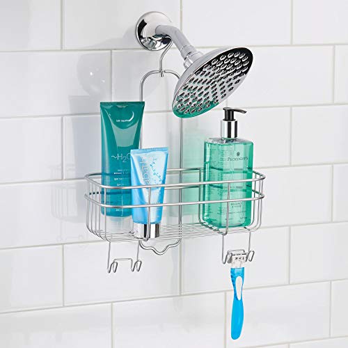 iDesign Euro Metal Hanging Shower Caddy with Swivel Hook and Bathroom Organizer for Shower Organization β 11" x 4.5" x 14.86", Silver