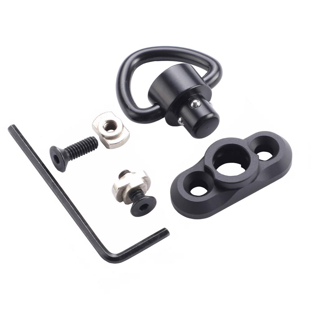 SAWKE QD Sling Swivel Sling Mount Gun Sling Attachment, Rifle Sling Adapter Attachment, with Quick Release Button, for Two Point Sling, Black, Heart-Shaped