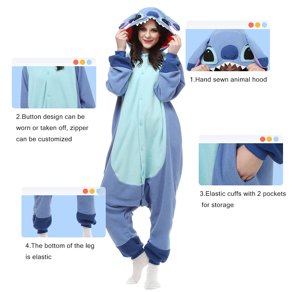 Christmas Adult Stich Onesie Animal Pajamas Cosplay Costumes Party Wear