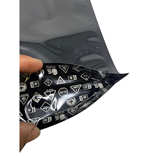 100 Pack 1/4 oz Black Child Resistant 4"x7.25"x2" Stand Up Pouch Smell Proof Bags
