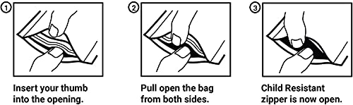 100 Pack 1/4 oz Black Child Resistant 4"x7.25"x2" Stand Up Pouch Smell Proof Bags