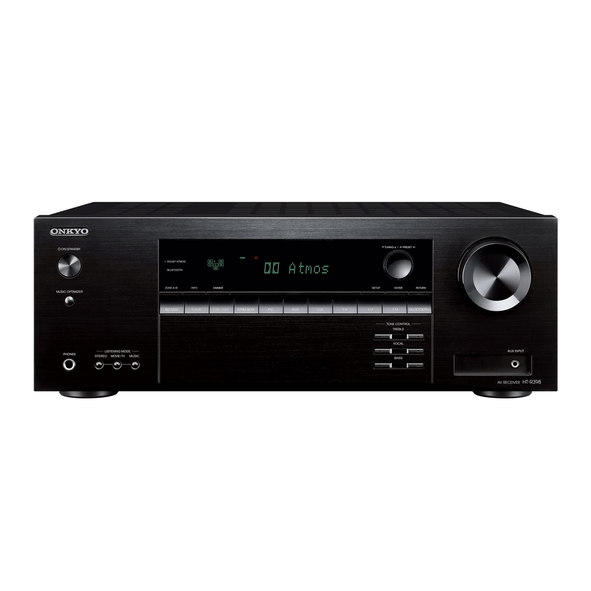 Onkyo HT-S3910 Home Audio Theater Receiver and Speaker Package, Front/Center Speaker, 4 Surround Speakers, Subwoofer and Receiver, 4K Ultra HD (2019 Model)