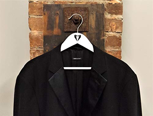 NAHANCO GT204517 Bridal Hanger Set, Wooden Hangers Imprinted with Tux and a Bridal Gown, 17” (2 Piece Set)