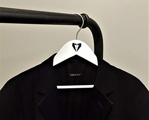 NAHANCO GT204517 Bridal Hanger Set, Wooden Hangers Imprinted with Tux and a Bridal Gown, 17” (2 Piece Set)