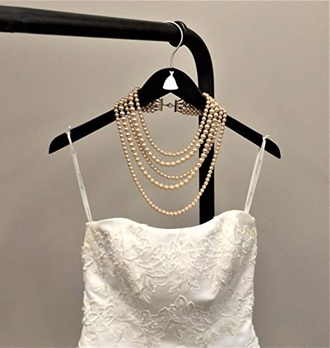 NAHANCO GT204517 Bridal Hanger Set, Wooden Hangers Imprinted with Tux and a Bridal Gown, 17” (2 Piece Set)