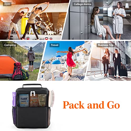Lifewit Shower Bag Mesh Shower Caddy Portable College Dorm Room Essentials Tote Bag for Bathroom, Gym, Travel, Camping Quick Dry Hanging Shower Organizer Basket Toiletry Bag, Medium, Black