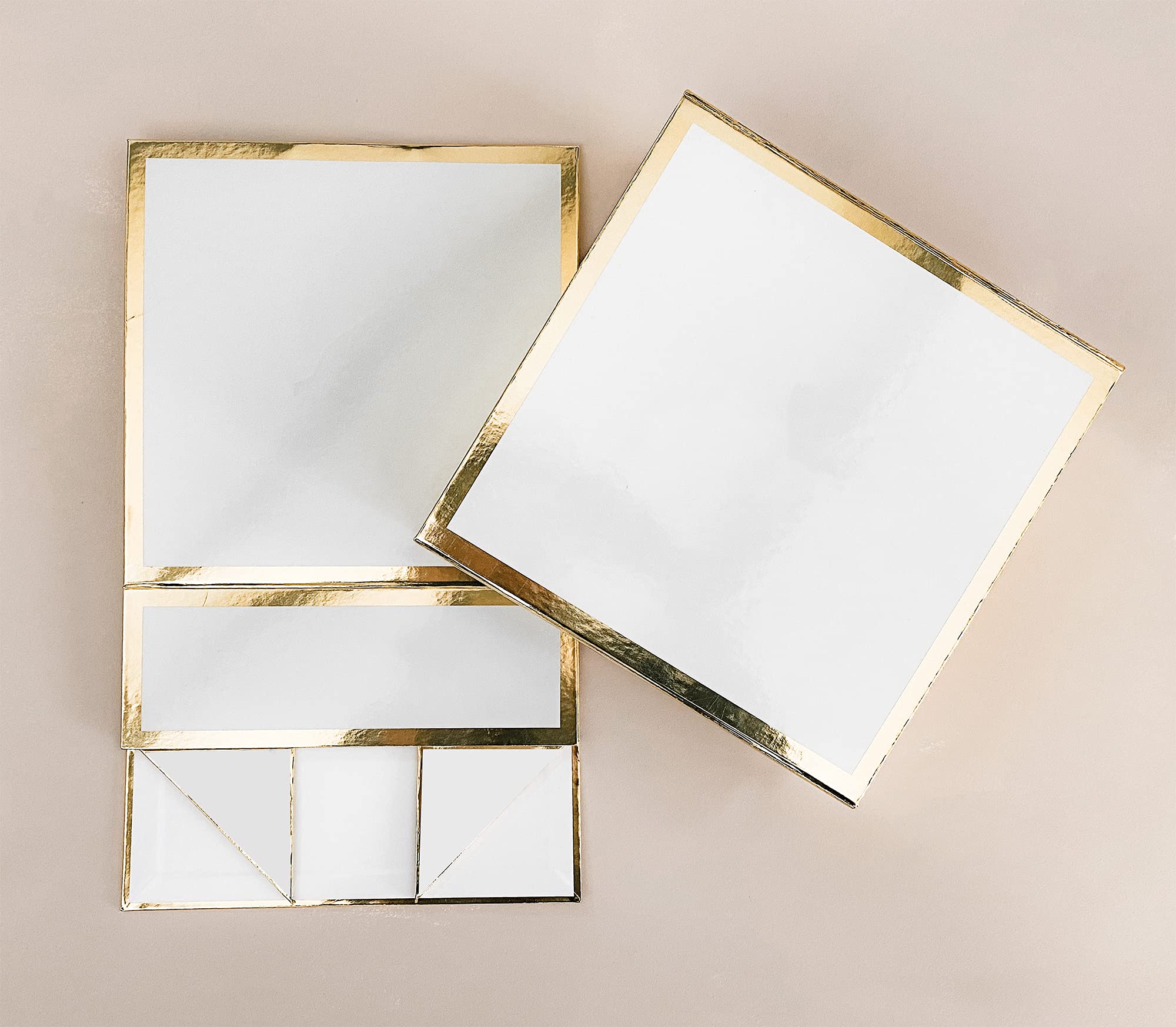 Bridesmaid Proposal Box with Gold Edge | Set of 3 Empty Boxes | DIY Will You Be My Bridesmaid Gift Box Large White and Gold