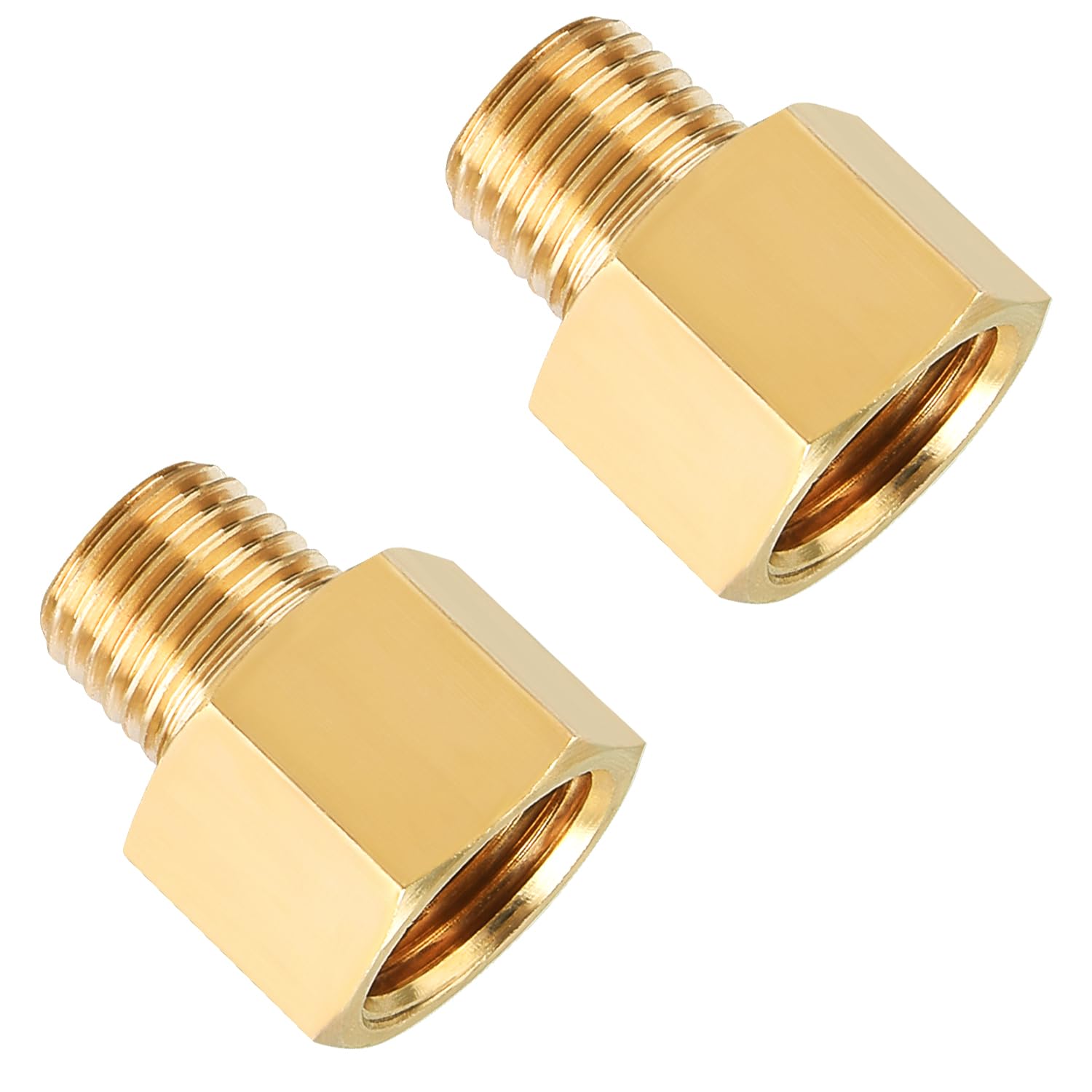 SUNGATOR 3/8 Inch Female to 1/4 Male Reducer, NPT Brass Pipe Fittings Adapters, 1/4" Male to 3/8" Female NPT Reducer Adapters, Brass Pipe Extension Connectors, Pack of 2