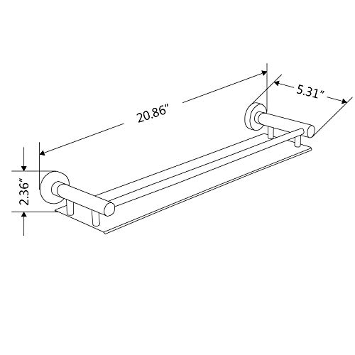 BGL Stainless Steel 304 Shelf Bathroom Shelf 19.6 Inch Wall Mount (Gold)