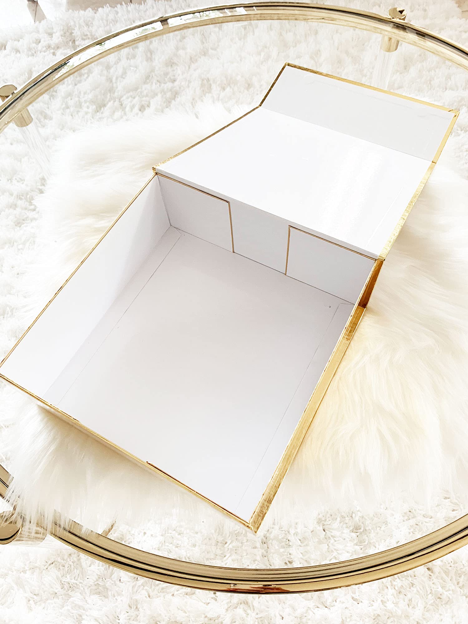 Bridesmaid Proposal Box with Gold Edge | Set of 3 Empty Boxes | DIY Will You Be My Bridesmaid Gift Box Large White and Gold
