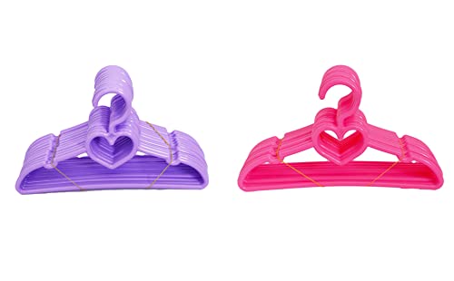MBD Pink and Purple Heart Hangers Fits 18 Inch Doll Clothes- Doll Clothes Hangers