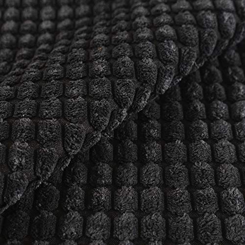 MERNETTE Pack of 2, Corduroy Soft Decorative Square Throw Pillow Cover Cushion Covers Pillowcase, Home Decor Decorations for Sofa Couch Bed Chair 18x18 Inch/45x45 cm (Granules Black)