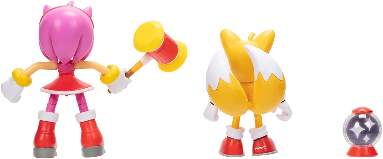 Sonic the Hedgehog Sonic 4" Action Figure 2 Pack - Modern Tails & Modern Amy