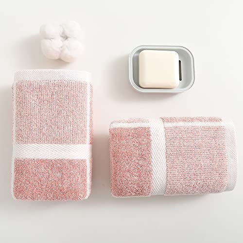 sense gnosis Pink Hand Towel Set of 2 100% Cotton Checkered Pattern Super Soft Highly Absorbent Decorative Hand Towels for Bathroom 13 x 29 Inch