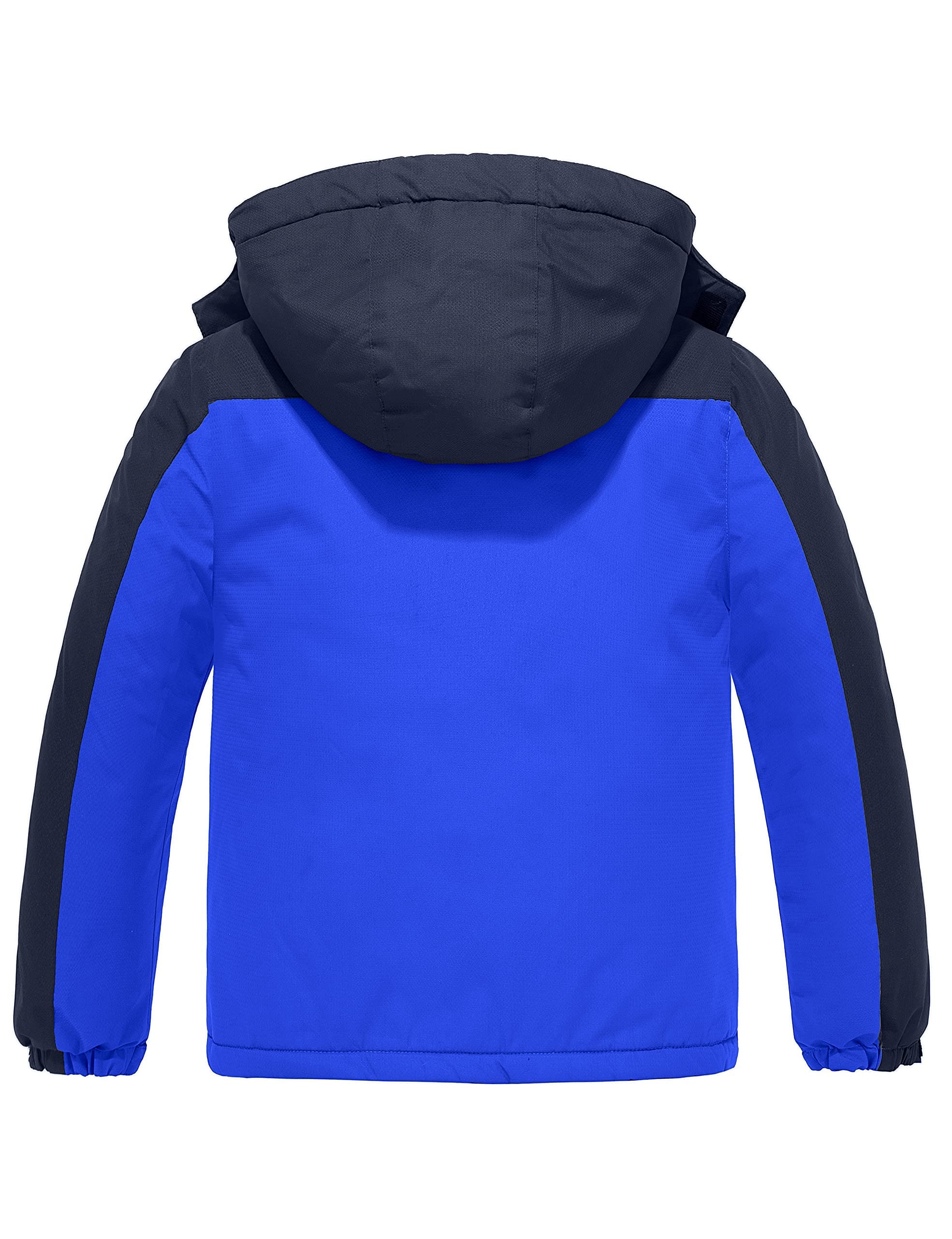 ZSHOW Boys' Ski Jacket Waterproof Thick Winter Snow Coat with Detachable Hood(Blue,14-16)