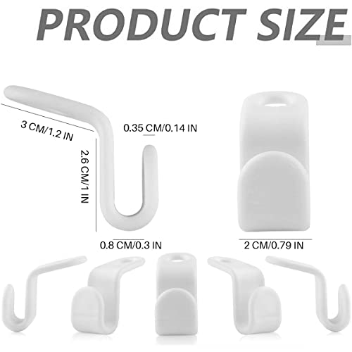 Ameolela 100PCS Clothes Hanger Connector Hooks, Cascading Clothes Hangers for Heavy Duty Space Saving Cascading Connection Hooks for Clothes Closet, White