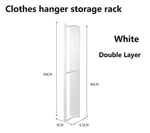 N/B Hanger Organizer, heaohu Single Row Large Capacity Multifunctional Magnetic Washing Machine Clothes Hangers Storage Rack, Artifact Balcony Finishing Clothing Rack Clip Free Punch Racks White