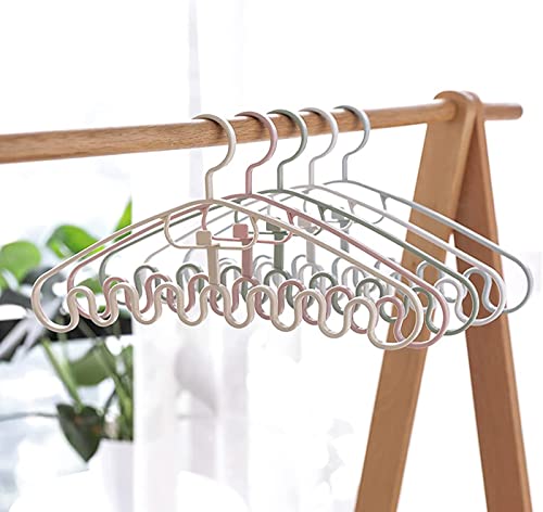 Wave Pattern Stackable Hanger, 5/10 Pack Multifunctional Magic Wave Pattern Plastic Hangers, Non Slip Stackable Space Saver (10Pcs)