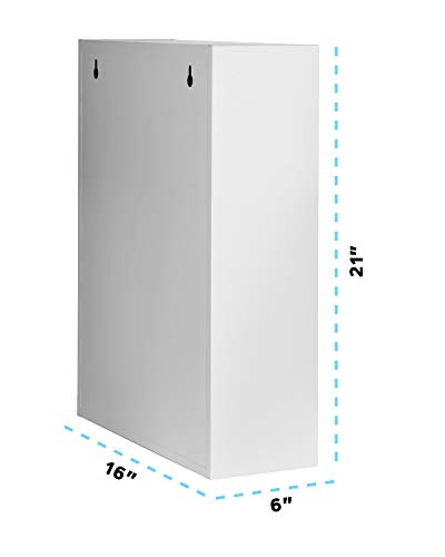 AdirMed Medicine Cabinet with Pull-Out Shelf & Document Pocket - Large Dual Lock Wall Mounted Steel Medical Organizer - Safe and Secure Storage for Medicine First Aid and Emergency Kit (White)