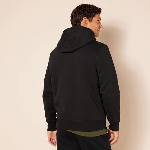 Amazon Essentials Men's Hoodies, Sherpa-Lined Pullover, Black, Medium