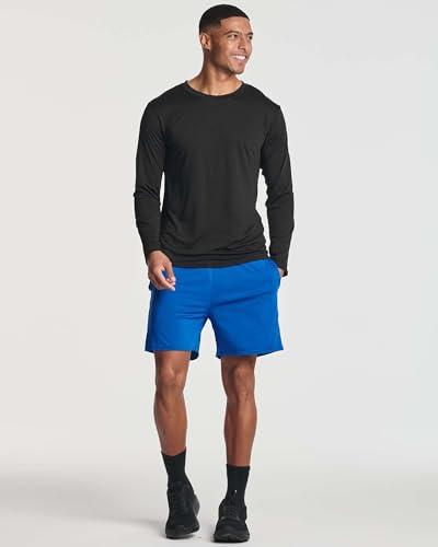 Real Essentials 4 Pack Mens Long Sleeve Shirts T-Shirt Fishing Athletic Workout Hiking UV UPF SPF Sun Protection Work Quick Dry Dri Fit Gym Tee Shirt Active Running Sport Tops Camisas Construction