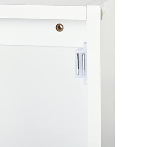 kleankin Wall-Mounted Medicine Cabinet with Mirror, Bathroom Mirror Cabinet with Single Door and Adjustable Shelves, White