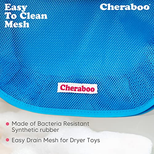 CHERABOO Bath Toy Storage Hurley Hippo Kids, Toddlers, Baby Bath Organizer | Tub, Bathtub, Bathroom Toy Holder | Quick dry net, two suction cups | Shower Caddy Mesh Basket (Blue)
