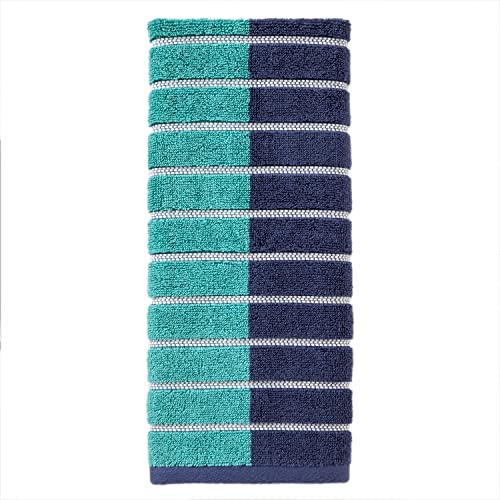 SKL Home by Saturday Knight Ltd. Colorblock Stripes Hand Towel (2-Pack),Teal
