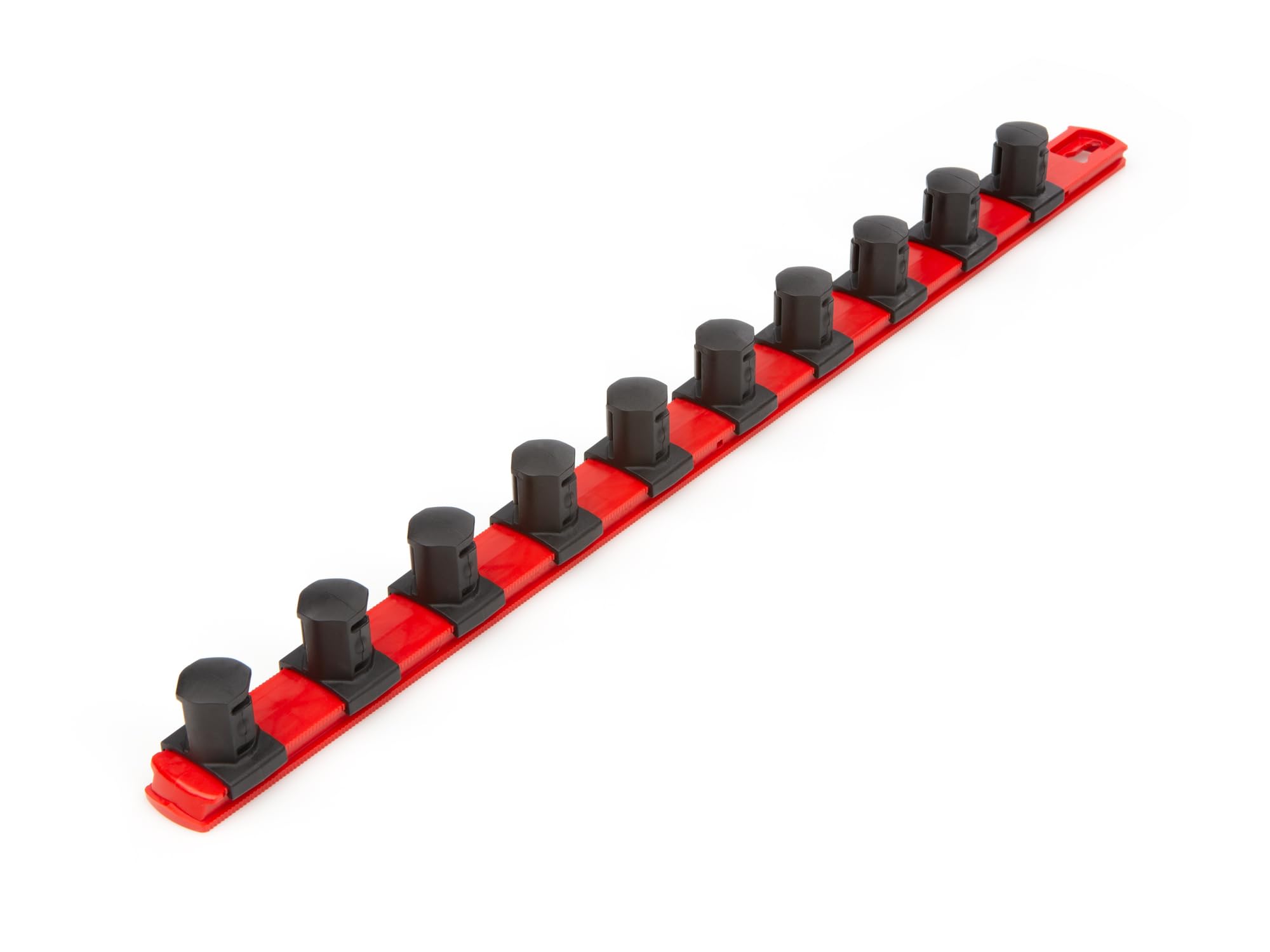 TEKTON 3/4 Inch Drive x 18 Inch Socket Rail, 10 Clips (Red) | OSR33110 | Made in USA