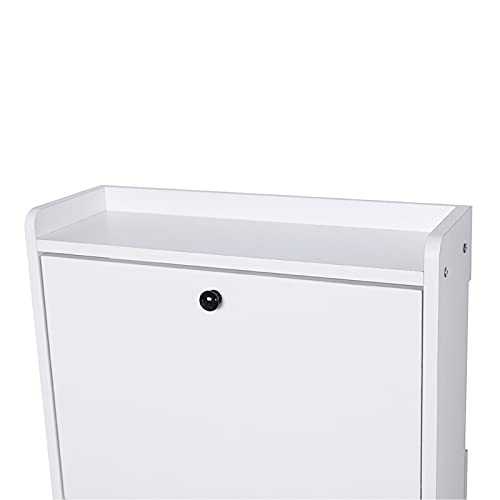 ZHFEISY 3 Tier Shoe Cabinet Shoe Storage Cabinet with 3 Large Fold-Out Drawers 19.69" x 6.69" x 43.31" White Shoe Rack for Entryway Hallway