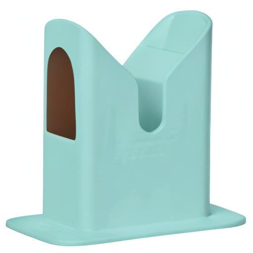 Hoan Bagel Guillotine Universal Slicer with Built In Safety Shield to Protect Fingers. Perfect for Smoothly Slicing Bagels, Buns, Muffins and More, Non Stick. 9.25 inch, Aqua Sky