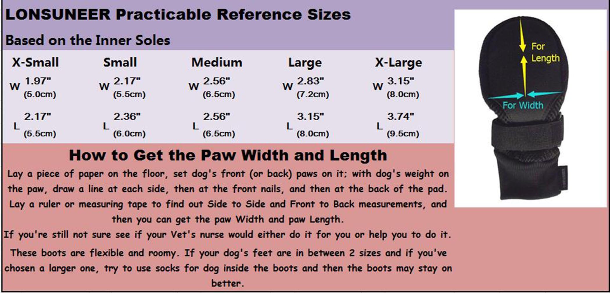 LONSUNEER Dog Boots Breathable Protect Paws Soft Nonslip Soles Set of 4 Size Large Color Red