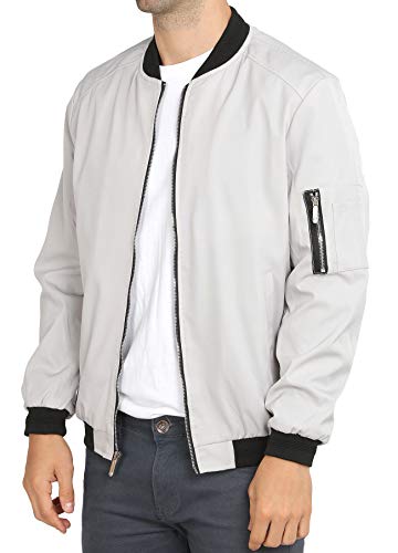 WULFUL Mens Casual Lightweight Jacket Softshell Flight Bomber Jacket Varsity Windbreaker