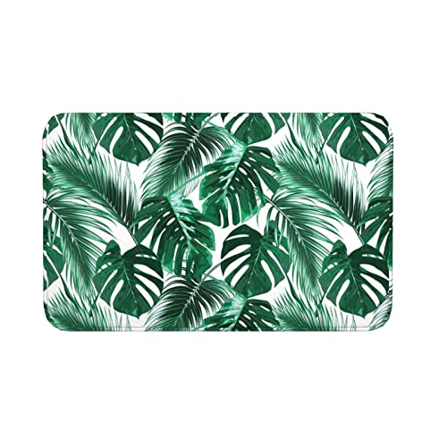 Bathroom Rugs Tropical Palm Leaves,Bath Mat Set Soft Anti-Slip Shower Bathroom Toilet Cover Rugs
