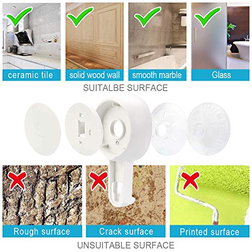 LUXEAR Shower Caddy Suction Cup NO-Drilling Removable Shower Shelf Powerful Heavy Duty Hold up to 22lbs with pack suction shower hooks replacement hooks