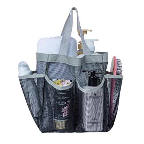 7 Pocket Shower Caddy Tote, Black - Keep your shower essentials within easy reach. Shower caddies are perfect for college dorms, gym, shower, swimming and travel. Mesh allows water to drain easily.