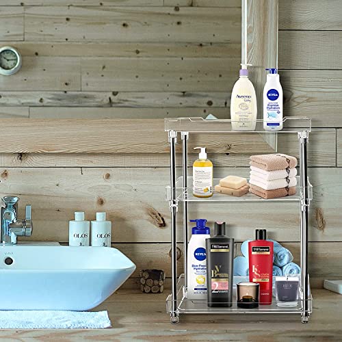 Fullplus Countertop Organizer Bathroom Multi-Functional Acrylic Vanity Tray Corner Shelf for Makeup Cosmetic