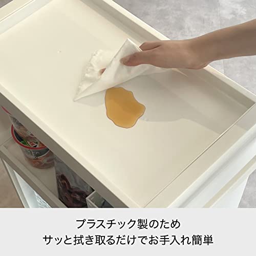 like-it HSW-302C Kitchen Wagon, Kitchen Cart, Kitchen Storage Cart with Casters, Slim 3 Tiers, Width 6.7 x Depth 18.9 x Height 26.0 inches (17 x 48 x 66 cm), White, Made in Japan