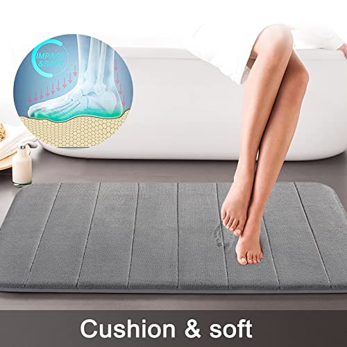Yimobra Memory Foam Bath Mat Set & Yimobra Waffle Weave Shower Curtain Set with Snap-in Fabric Liner, Heavyweight Fabric with 12 Hooks