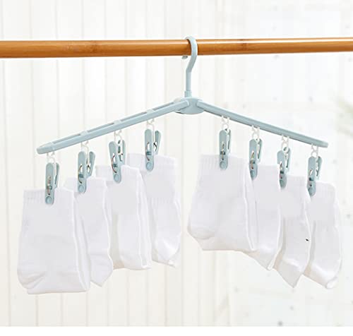 Fineget Collapsible Travel Shorts Skirt Shirt Socks Hangers with Clips Foldable Pants Clothes Plastic Suit Hangers Non Slip Closet Blue Organizer Retail Displays Blue 2 Pcs
