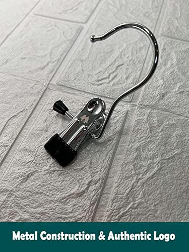 HAIZLUOP Metal Clip Hangers,10 Pack Laundry Hooks with Clips, Multi Functional Space Saving Boot Hangers for Tall Boots, Jeans, Food Packages,Towels, Chrome